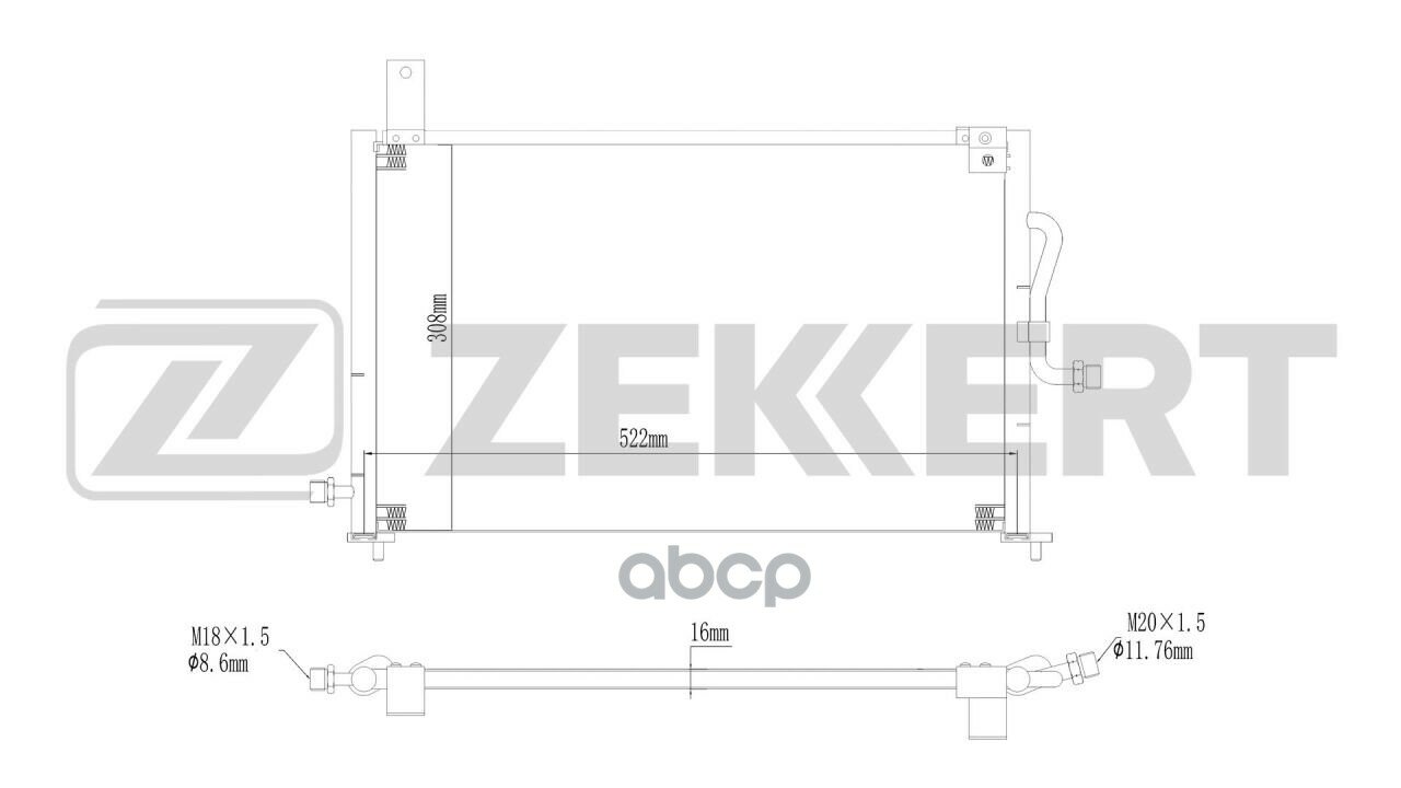 Радиатор Кондиционера Daewoo Matiz (M100 M150) 98- Zekkert арт. mk-3206
