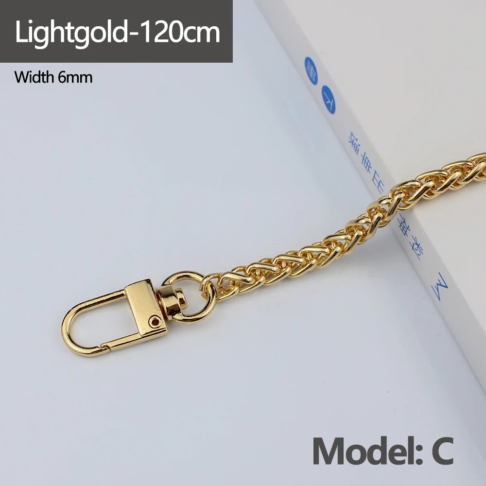 Цепочка для сумки Lightgold 120см, ширина 6мм, Model: C