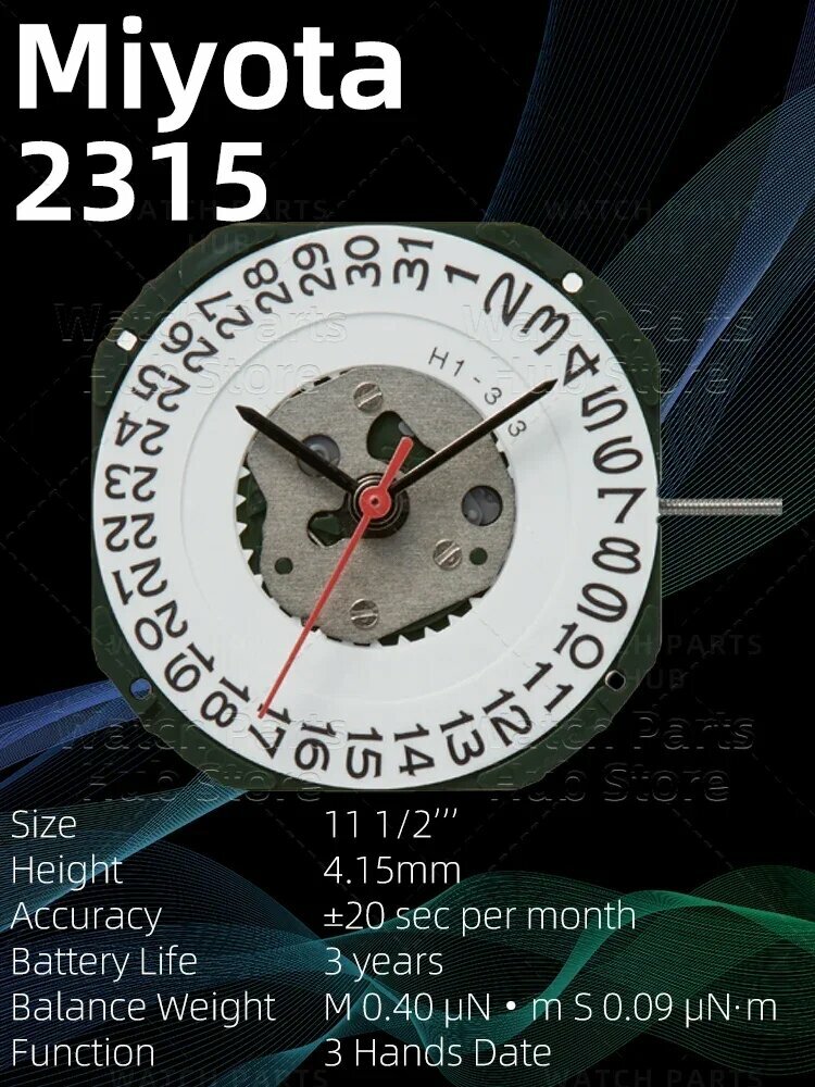 Механизм для часов Miyota 2315 Date At 3