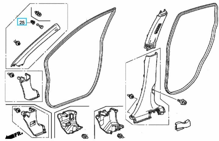Фиксатор B, отделка стойки (Оригинал)