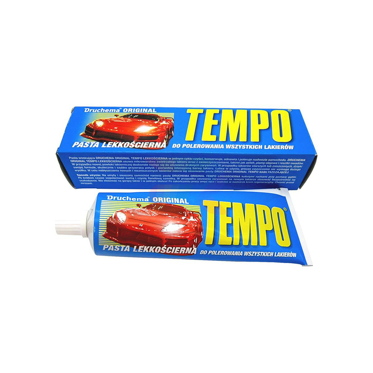 Восковая полировальная паста для ЛКП старых автомобилей Druchema Tempo Original синяя 120 г.