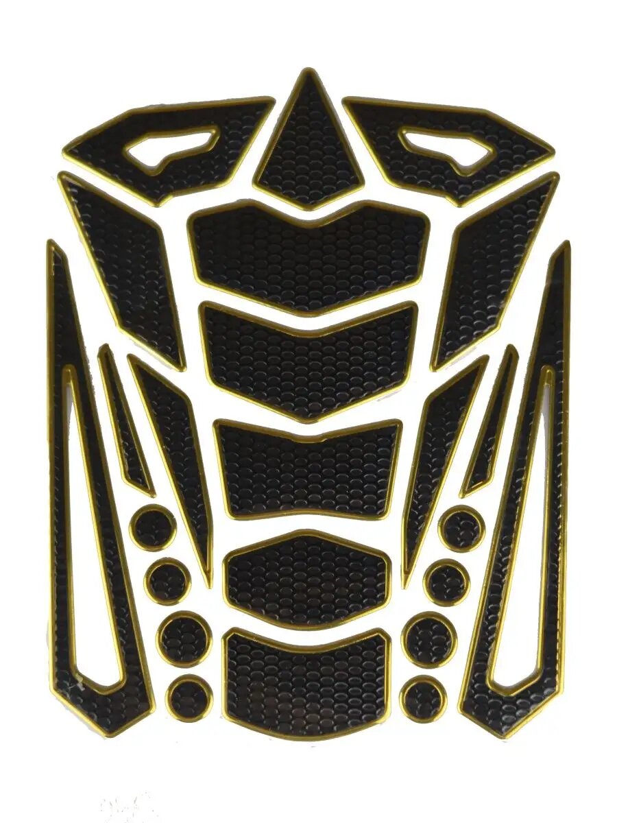 Наклейка мототор Fishbone, для бака мотоцикла, черная/желтая