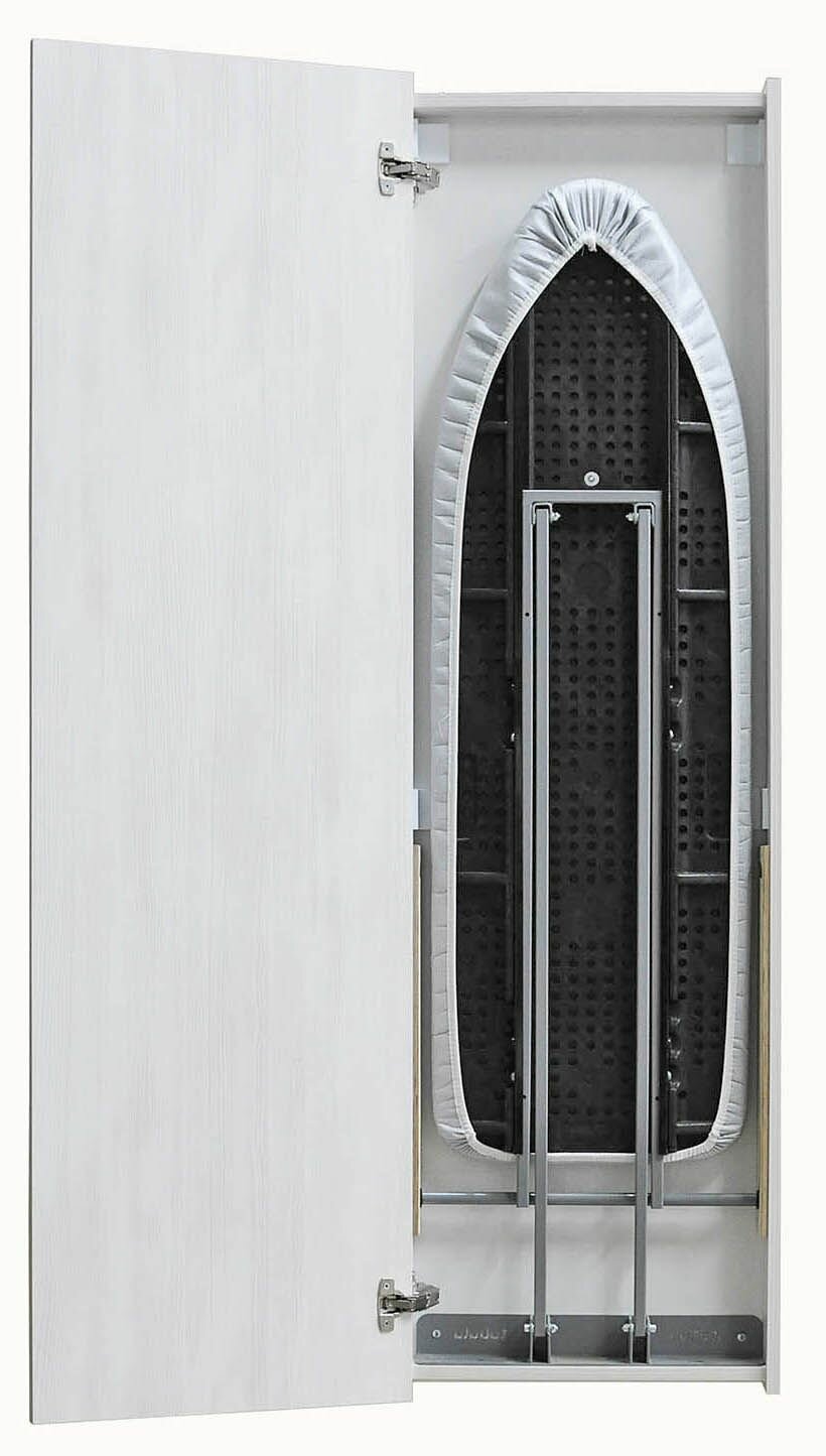 Встроенная гладильная доска Табула Термо (зеркало), выбеленный дуб, распашная лево