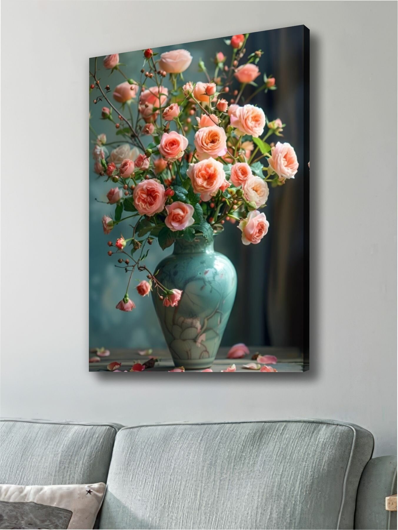 Картина Нежность в розовом для интерьера 50x70см 1шт.