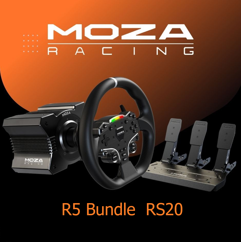 Игровой руль Moza R5 Bundle RS20 комплект: руль, педали, база, крепление, черный