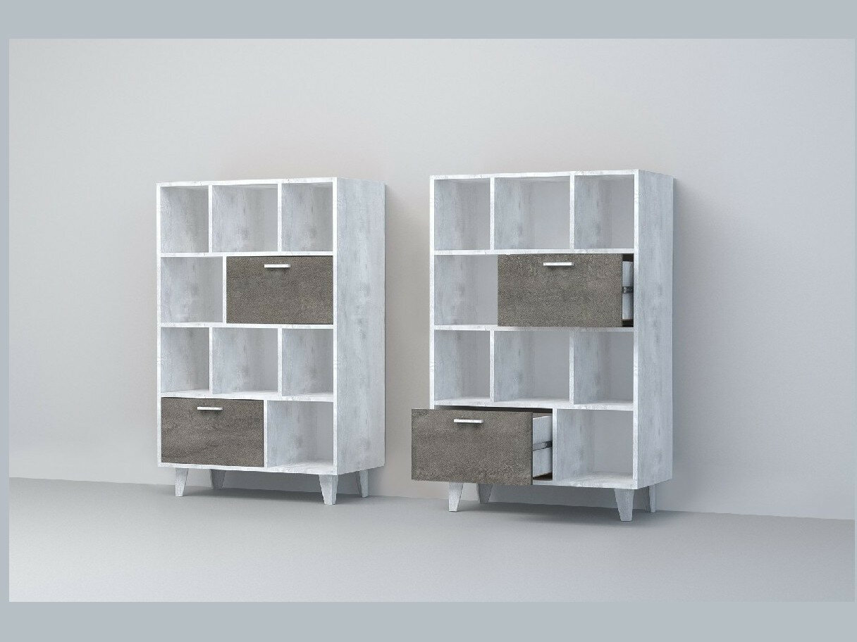 Комод К-1 НГв современном стиле, (Камень Темный/Бетон Светлый)