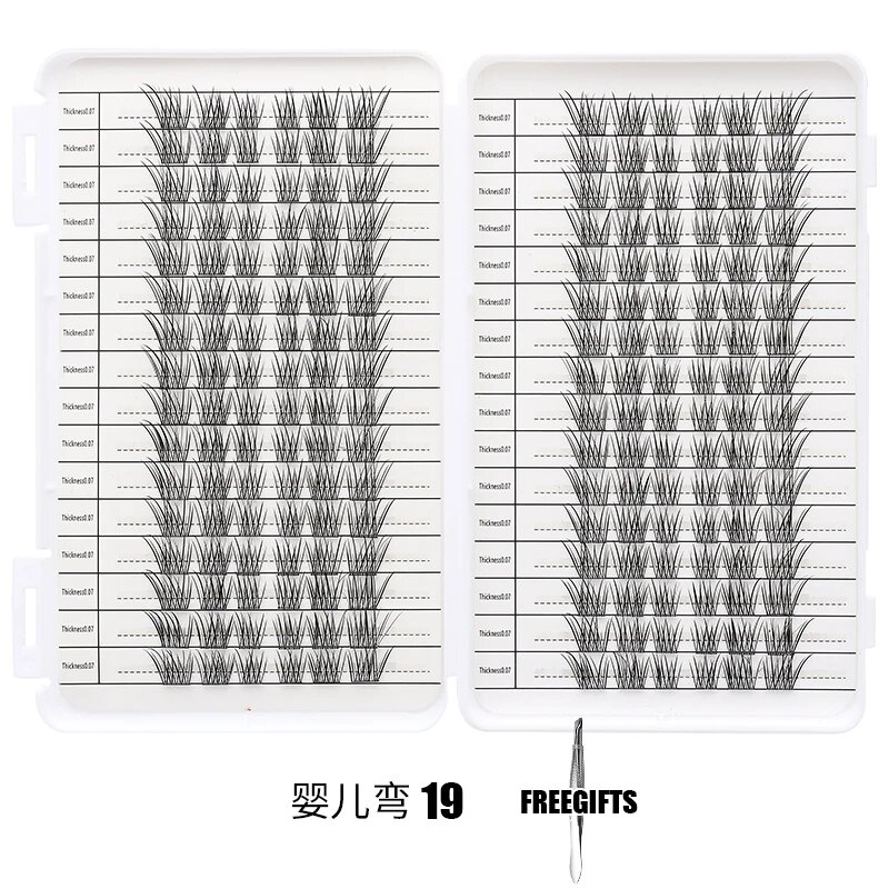 Набор для наращивания ресниц DINGSEN, черные, кисть из меха норки YEW