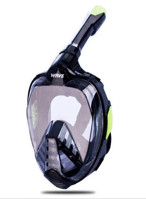 Полнолицевая маска для сноркелинга WAVE с креплением для экшн-камеры, черная