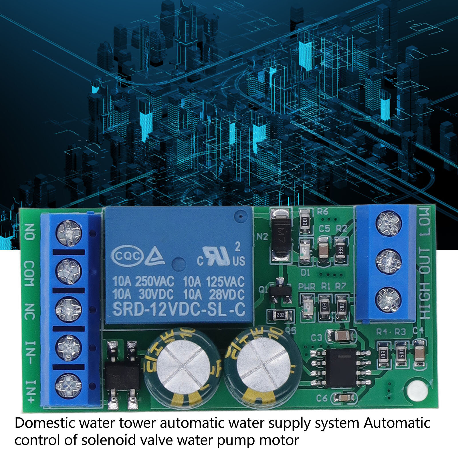 Реле контроллера уровня воды Модуль датчика уровня жидкости Плата реле автоматического управления DC12 15V AC9 12V