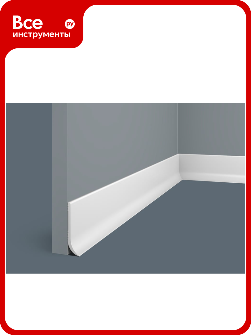 Плинтус Cosca Decor 60x16x2000 мм, экополимер, PL002 00-00081048