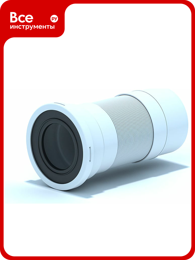 Гибкий удлинитель для унитаза АНИ Пласт короткий выпуск 110 мм (250-520мм) K711R для подключения унитаза