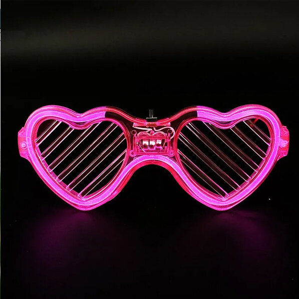 LED Shutter Shades для селфи, вечеринок, TikTok и неоновых мероприятий, пять ярких цветов, из прочного высококачественного пластика PC, с 3 заменяемыми батарейками (в комплекте), глянцевые в темноте, для взрослых и всей семьи, без помех для зрения, без