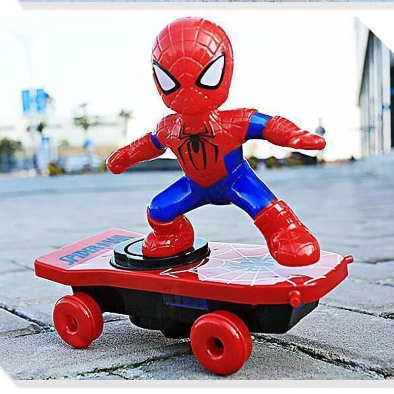 Детские игрушки / Самокат-неваляшка с человеком-пауком / Музыка + освещение