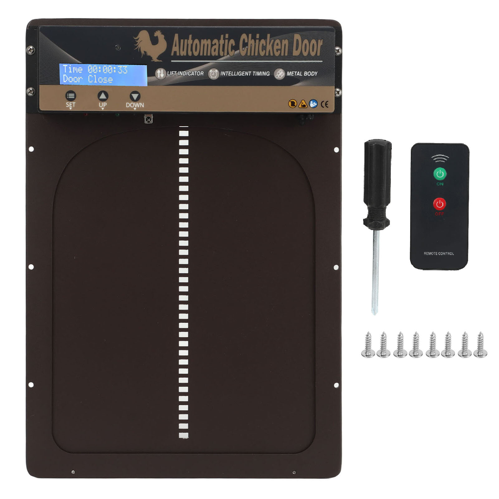 Автоматический открыватель алюминиевой куриной двери, с программируемым таймером, датчиком освещенности, дистанционным управлением