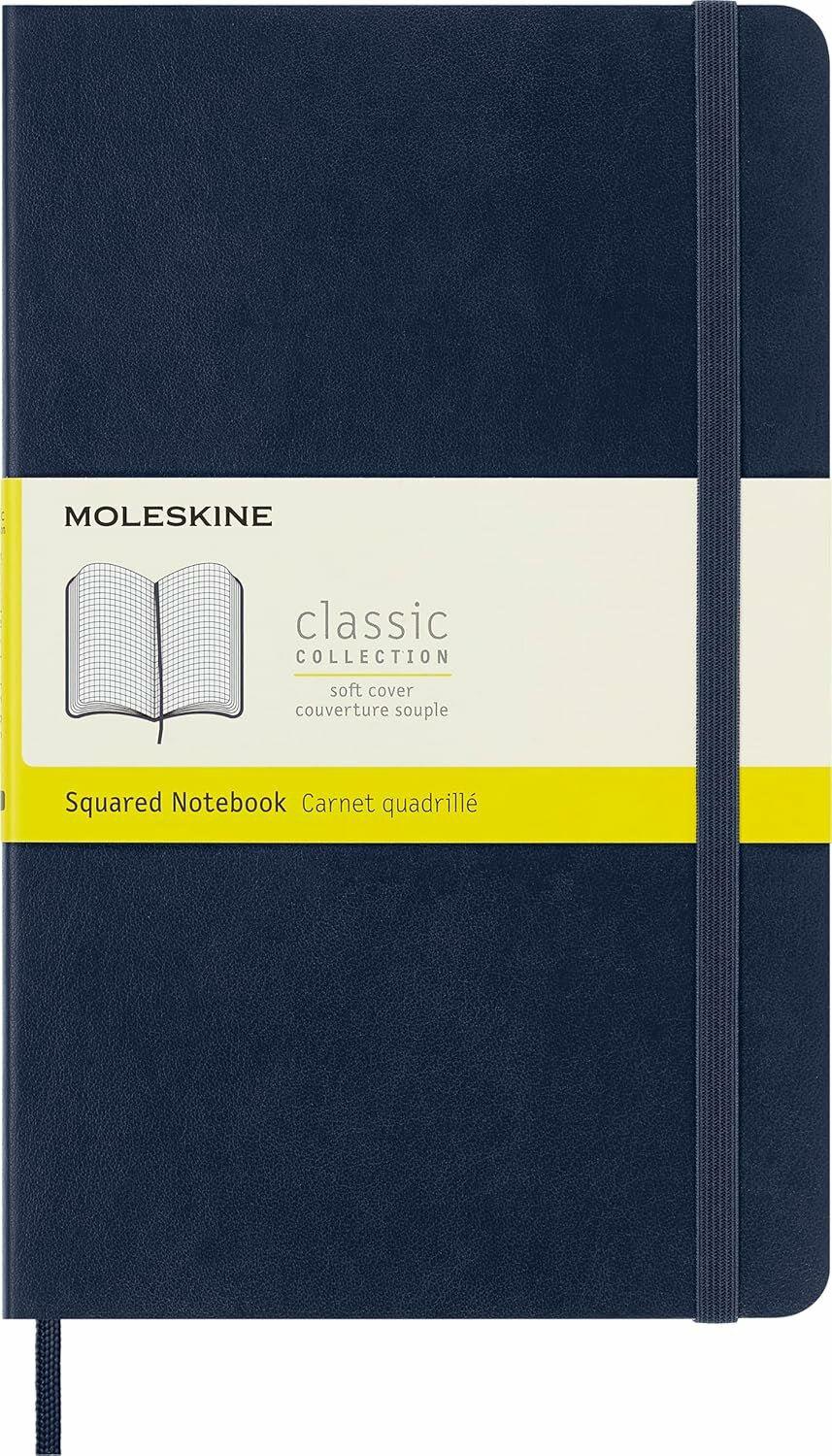 Блокнот Moleskine Classic Soft Large 130х210мм 192 страницы, в клетку, темно-синий (QP617B20)