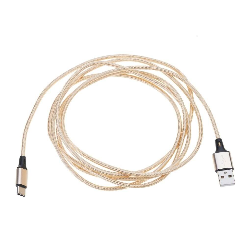 Кабель для передачи данных с нейлоновой оплеткой usb male typec, кабель для зарядки-2 м-желтый