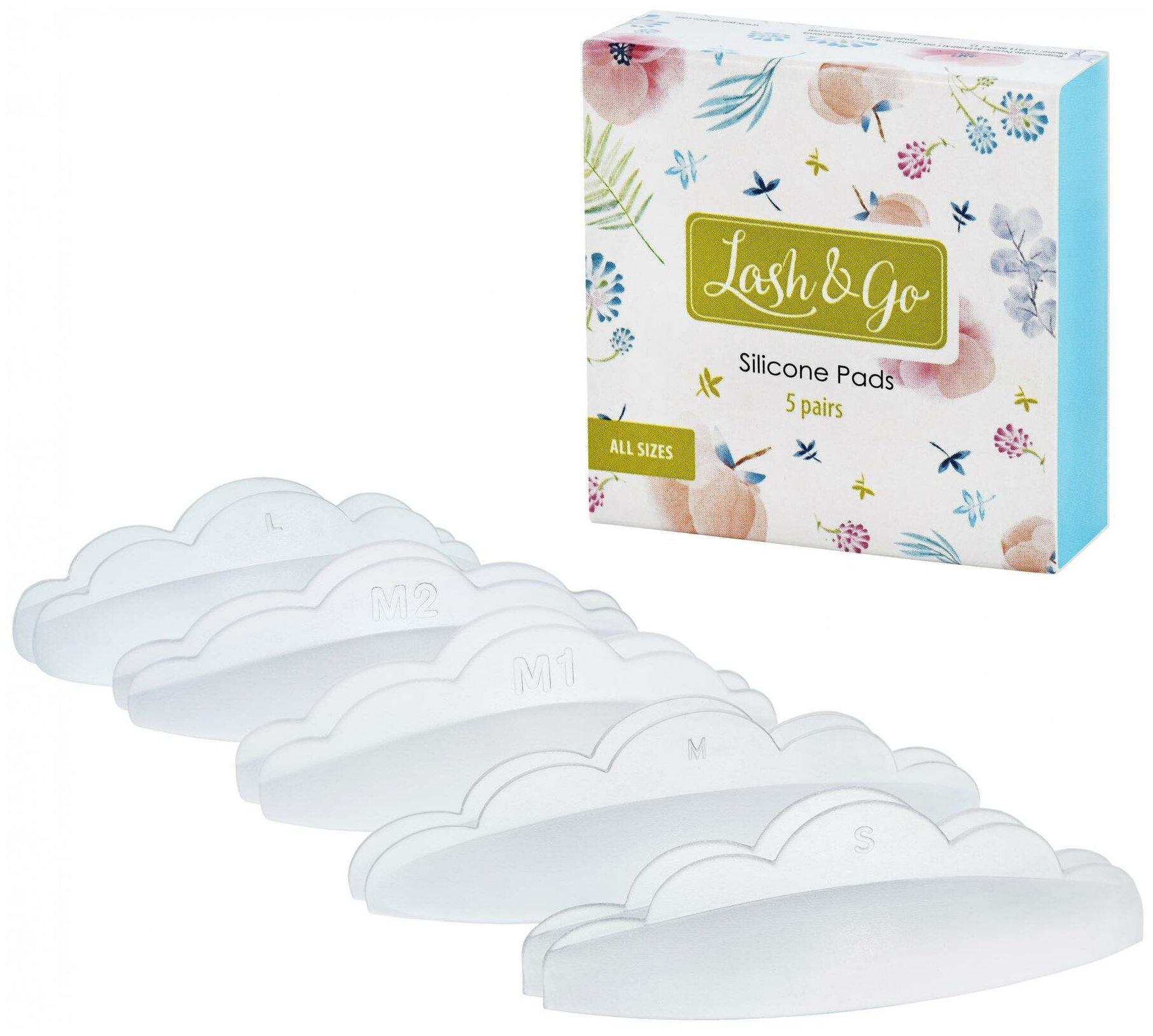 Набор силиконовых валиков Lash&Go (Лэш гоу), 6 пар, размеры (6 пар, размеры (S, S+, M, M+, L, XL)