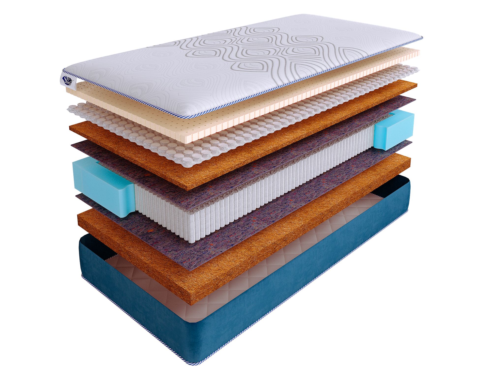 Ортопедический матрас с эксклюзивным высоким уровнем комфорта SkySleep SUPREME NANO Anatomic S2000 на кровать 95x210