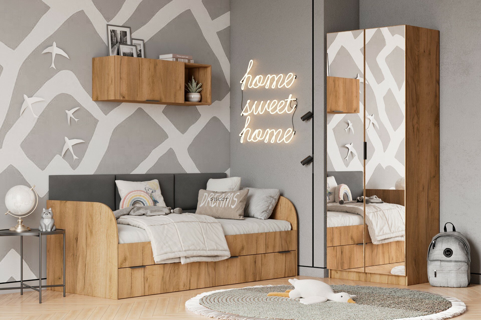 Набор подростковой мебели Лигия-5, Легкомаркет, 2742-884-2100, дуб крафт золотой