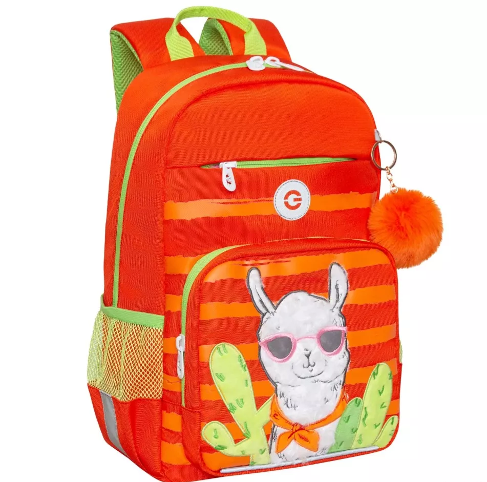 Школьный рюкзак GRIZZLY для девочек, RG-364-3 оранжевый 25х40х13