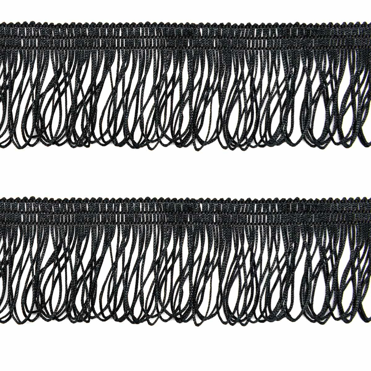 Бахрома для штор, текстиля, одежды, шитья, 6 см*25 м, черная, Айрис