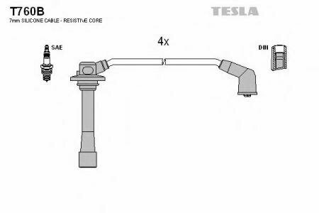 Провода зажигания MAZDA 626 IV 1992-97 1.8-2.0 TESLA T760B