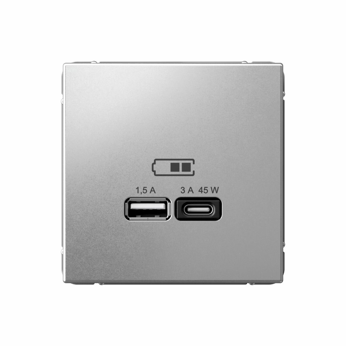Systeme Electric ArtGallery Алюминий USB Розетка A + тип-C 45Вт высокоскор. заряд. QC, PD