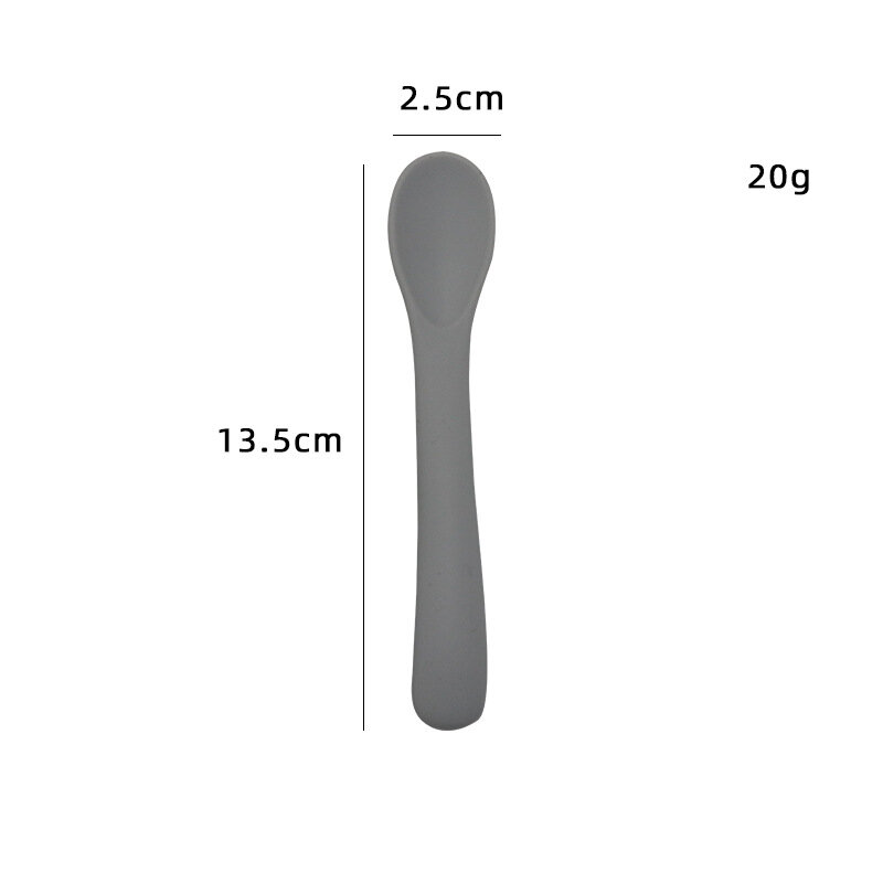 Маленькая ложка для кормления с изогнутым дизайном, серый цвет, приспособление
