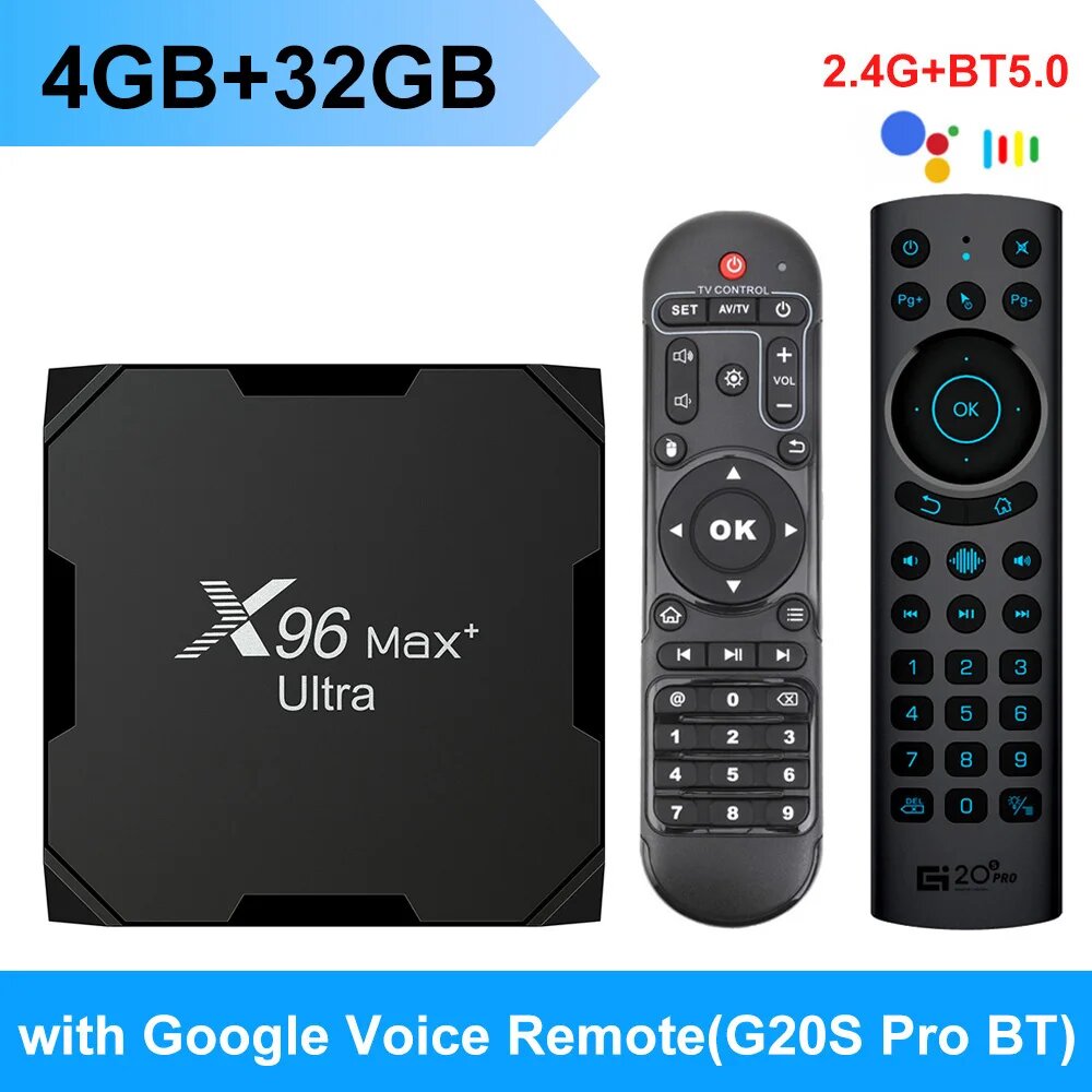 VONTAR X96Max Plus Ultra ТВ-бокс Android 11 4/64 ГБ Европейская вилка (EU Plug), 4G 32G G20S BT