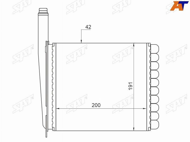 . SAT Радиатор отопителя салона (печки) для LADA KALINA 04-13
