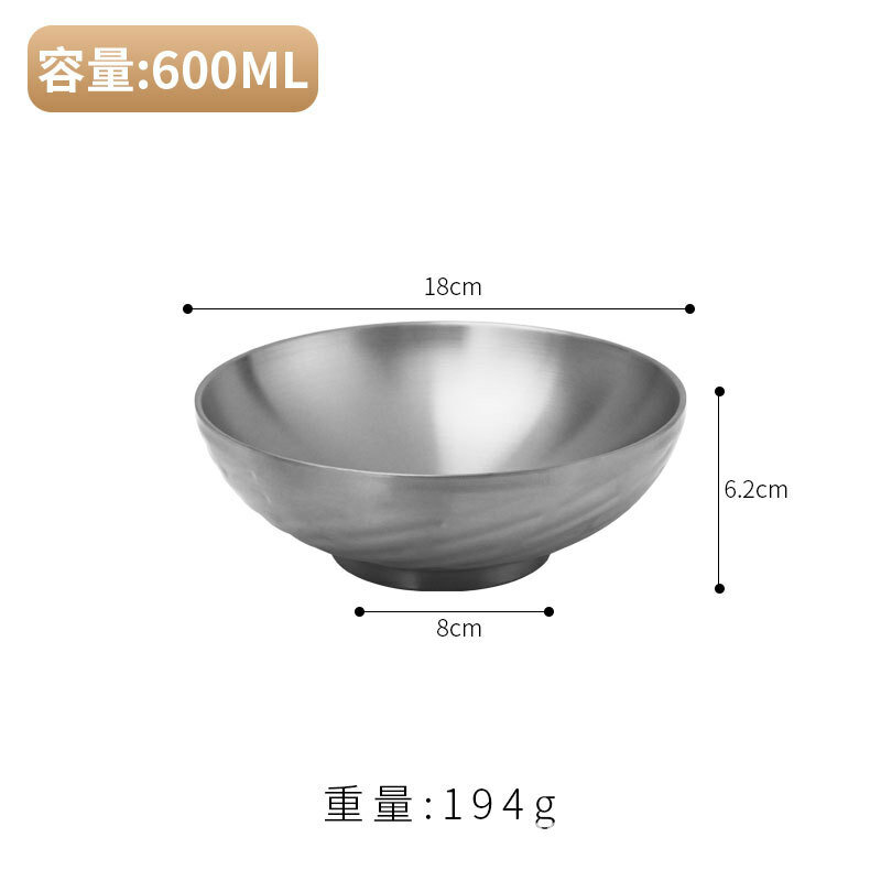 Корейская 304 нержавеющая сталь холодная лапша миска золотая лапша быстрого приготовления 18cm Полосатая чаша (серебро)