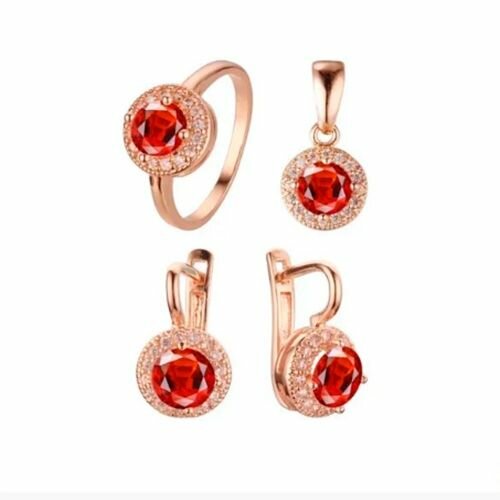 Комплект бижутерии, фианит, искусственный камень