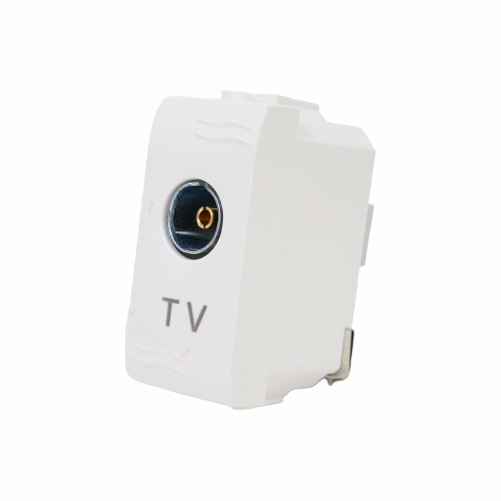 TV розетка DKC с согласующим сопротивлением , белая, 1мод. 1шт 76721B, белая