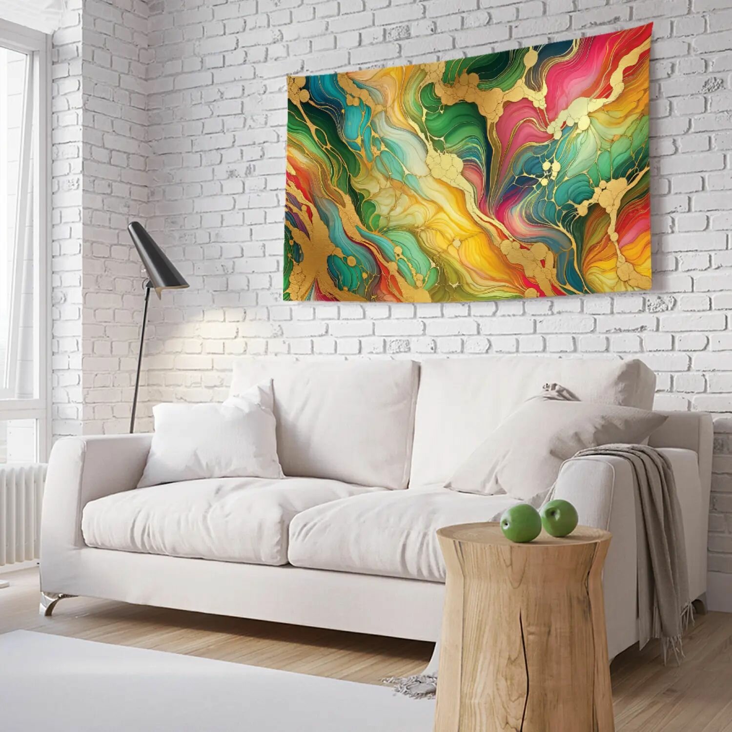 Горизонтальное фотопанно на стену JoyArty "Яркие разводы", из ткани, 100х150 см