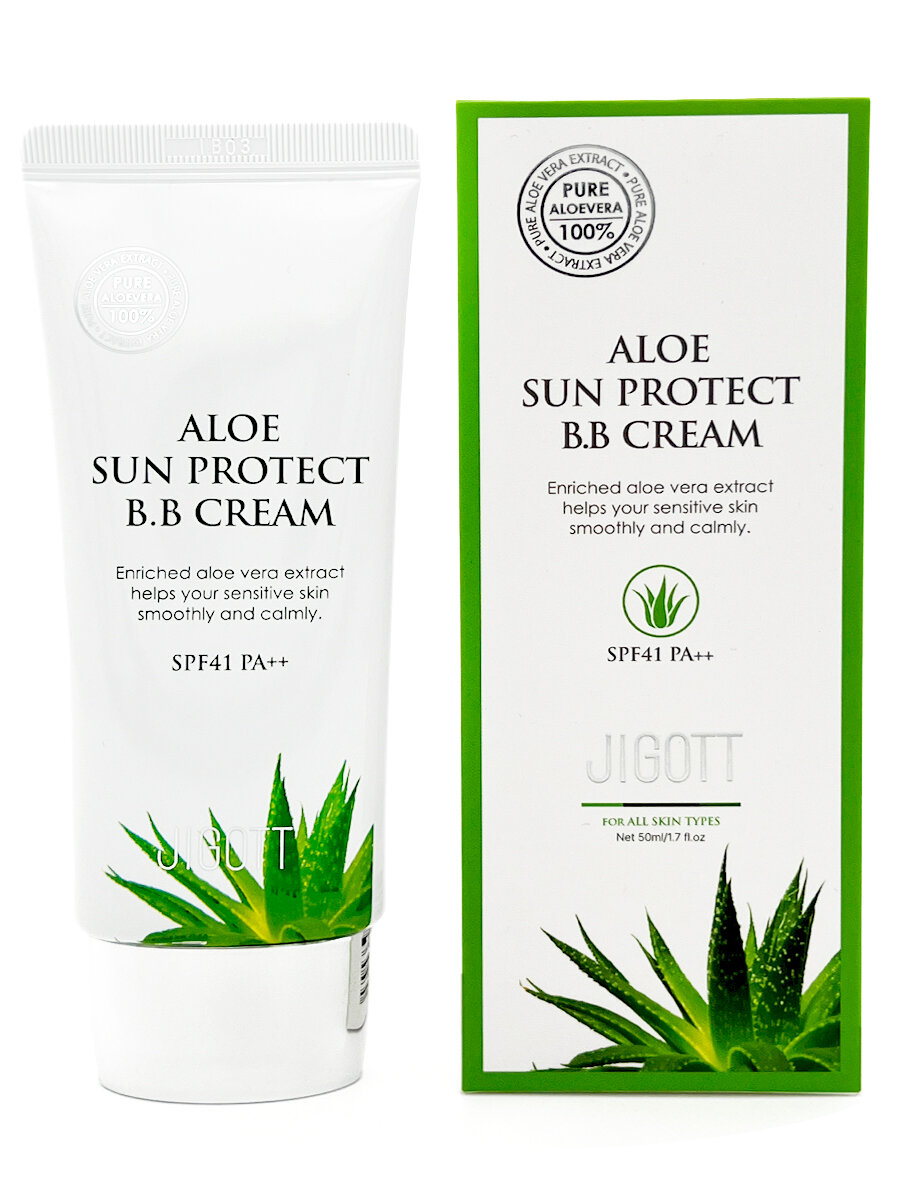 Jigott ВВ-крем с экстрактом алоэ Aloe Sun Protect BB Cream SPF41 PA++, 50 мл
