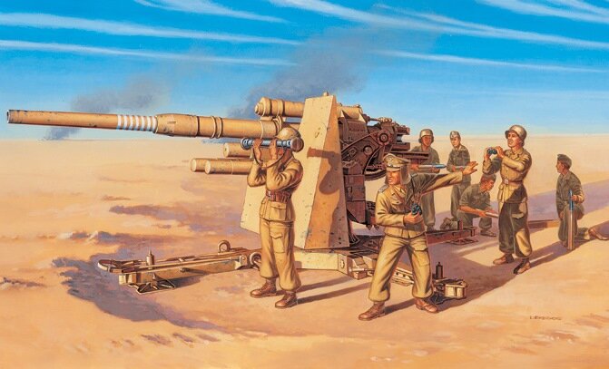 7512 Italeri Пушка 8.8 см FLAK 37АА с расчетом (2 фигуры) 1/72