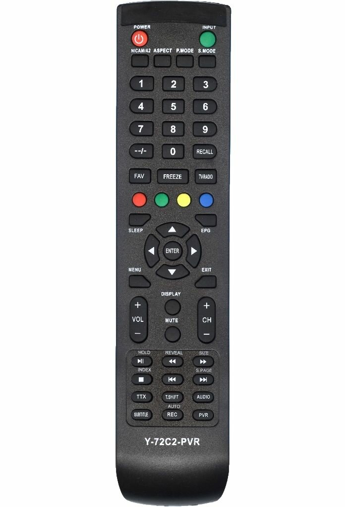 Пульт Y-72C2-PVR для телевизора Thomson OLTO DEXP Hyundai Harper Supra Hartens ZIFRO.