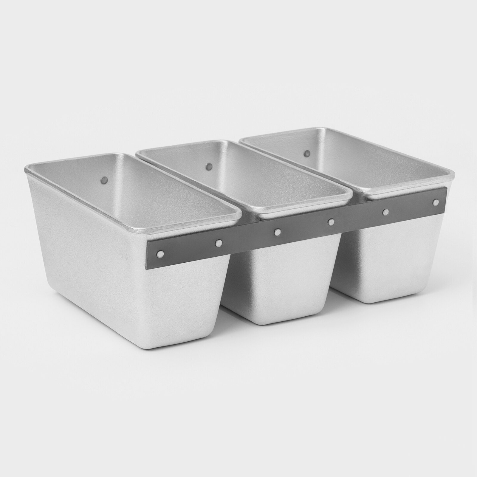 Форма для хлеба KUKMARA, 2.1 л, 22.5×11.5×12.2 см, Л-7, 3-х секционная, литой алюминий