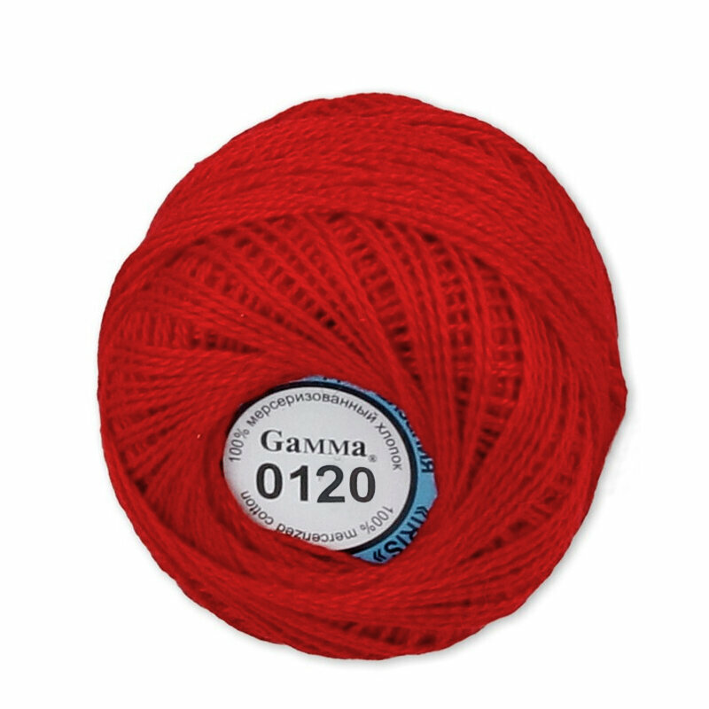 Пряжа Gamma Ирис 100% хлопок 10 шт. х 10 г 82 м +- 3 м №0120 т-красный
