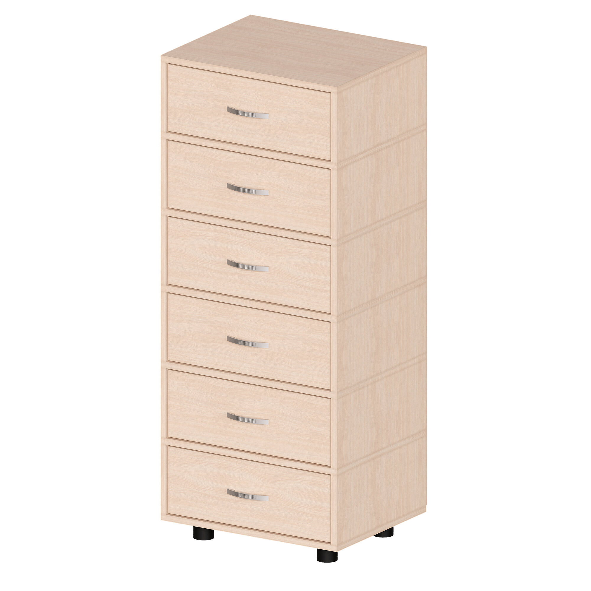 Комод СитиМебель-9 Ширина 50 см, Глубина 50 см, Высота 122 см, цвет: Дуб молочный