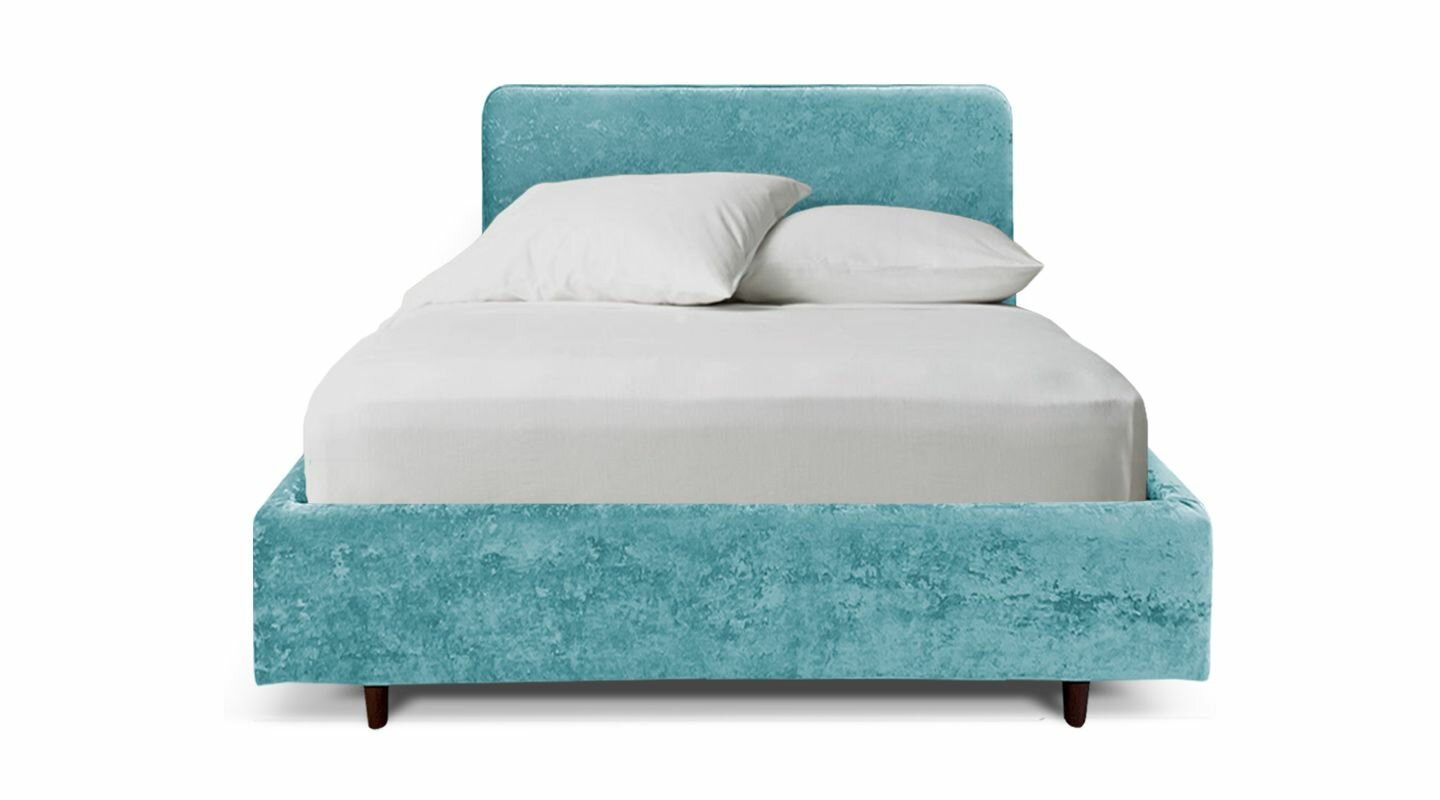 Односпальная кровать AH! DIVAN НЕО 113х102х213 см, ортопедическое основание, голубой микровелюр