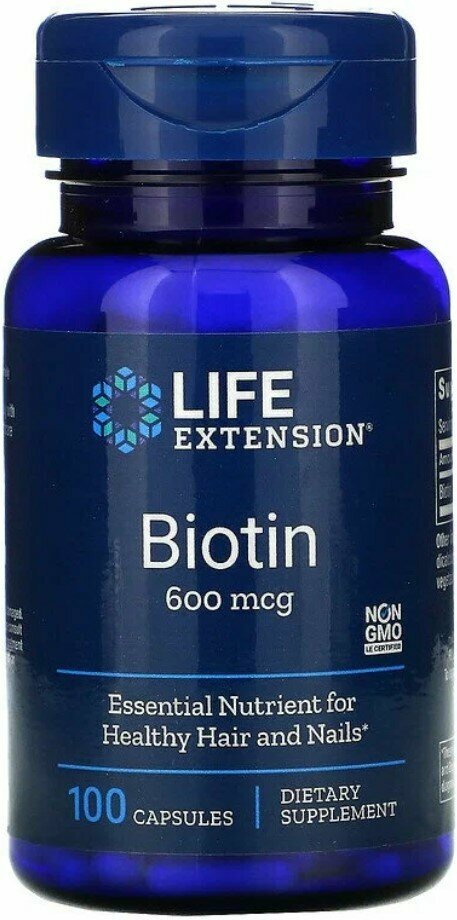 LIFE Extension Biotin 600mcg 100 caps