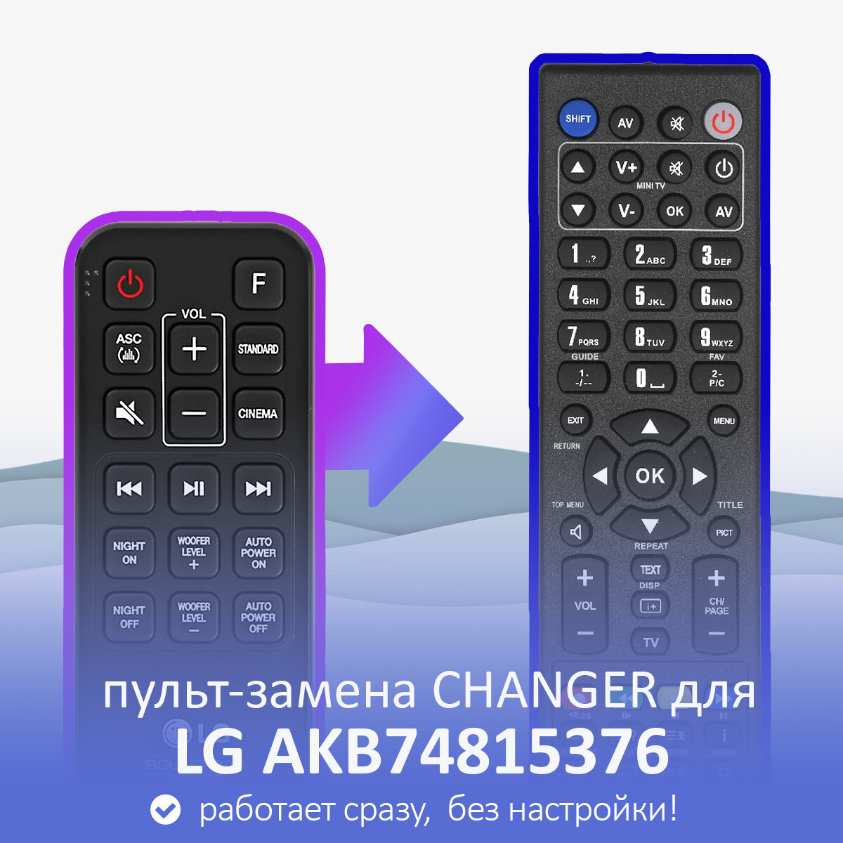 Пульт-замена для LG AKB74815376