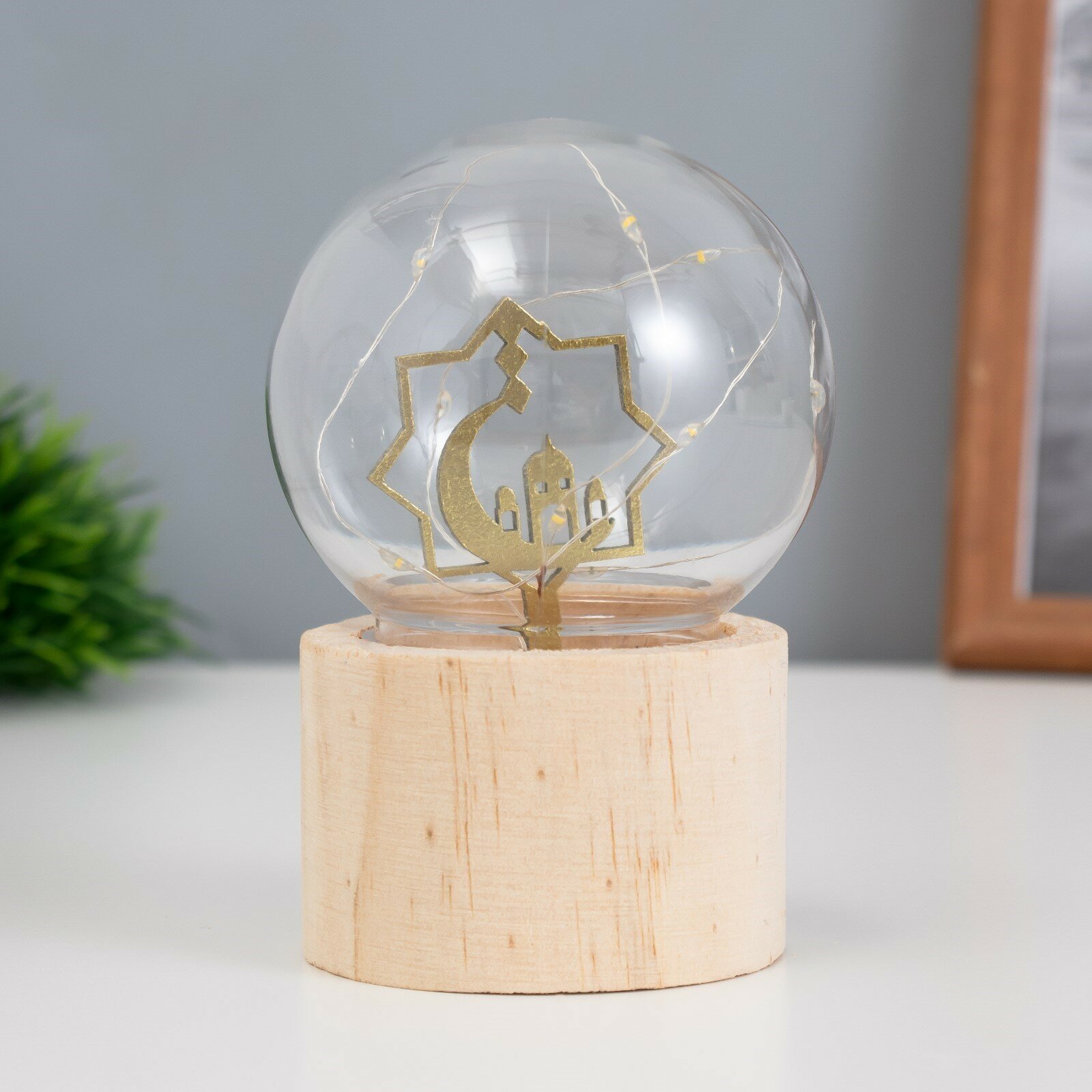 Ночник «Шар-полумесяц» LED 3хAG10 шар 8см 6,5х6,5х11,5см, 10553467