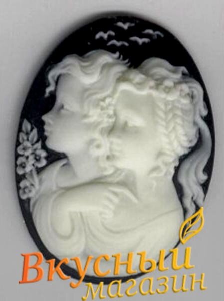 Молд для шоколада/мастики силиконовый Камея Две девушки, 4х3 см. (Набор из 2 шт.)