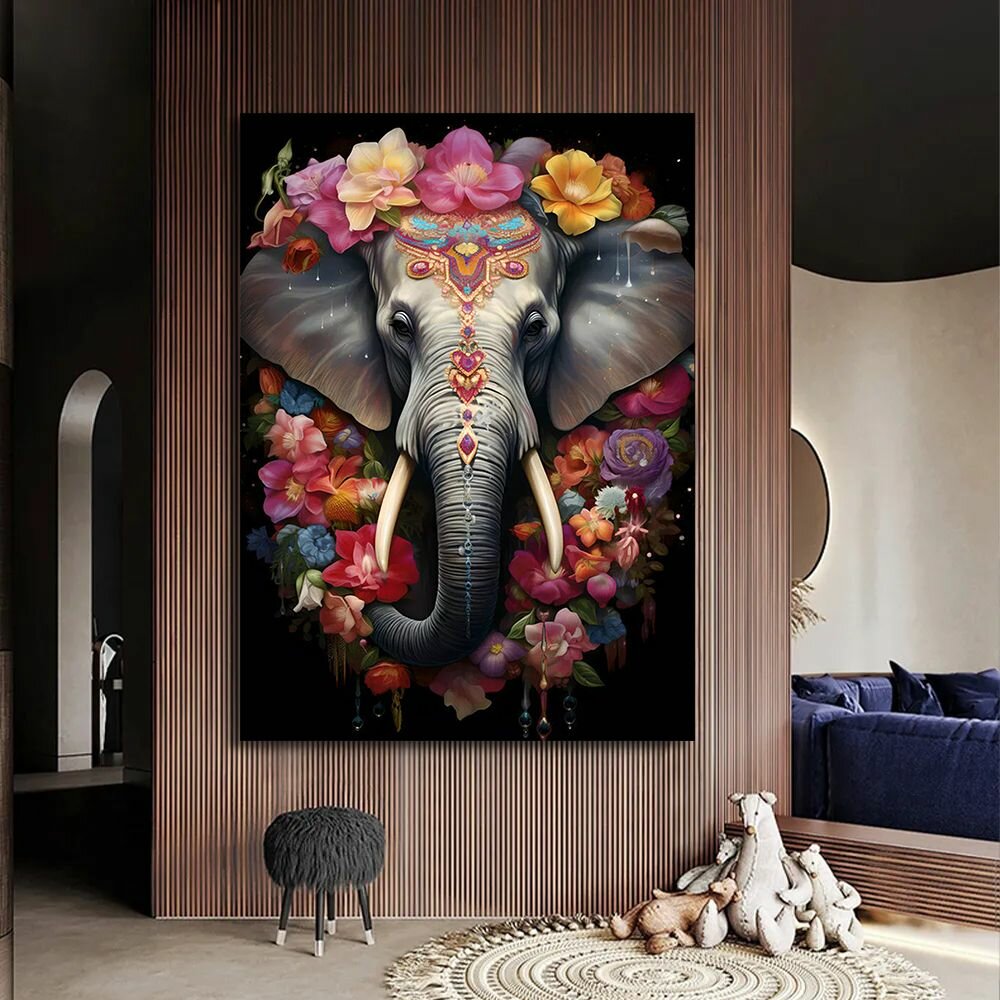 Картина для интерьера слон, 60х80 см.