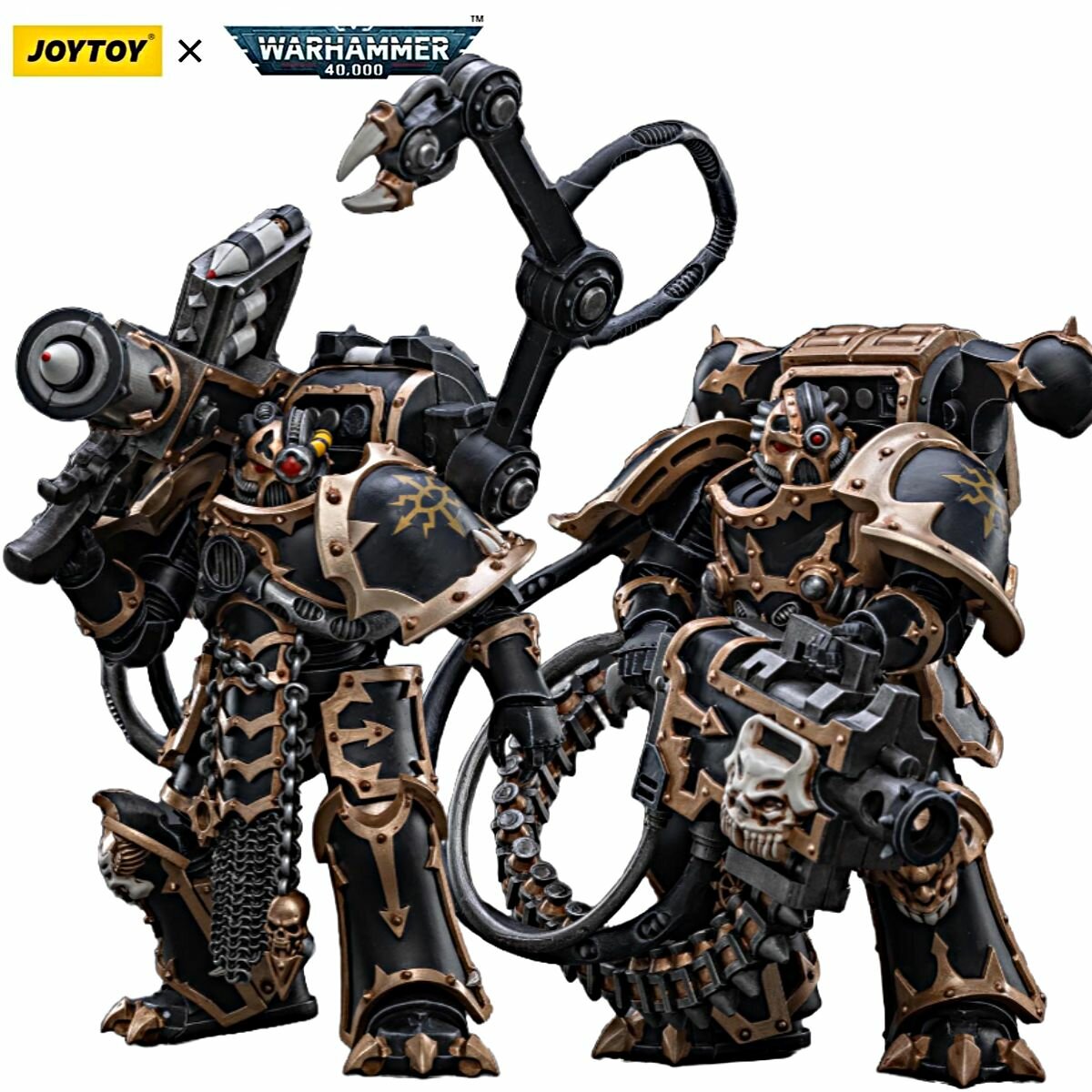 Подвижная фигурка JOYTOY Боевой молот 40K 1:18 Black Legion Havocs Marine 05+04 2 шт. День Рождества Подарочная модель