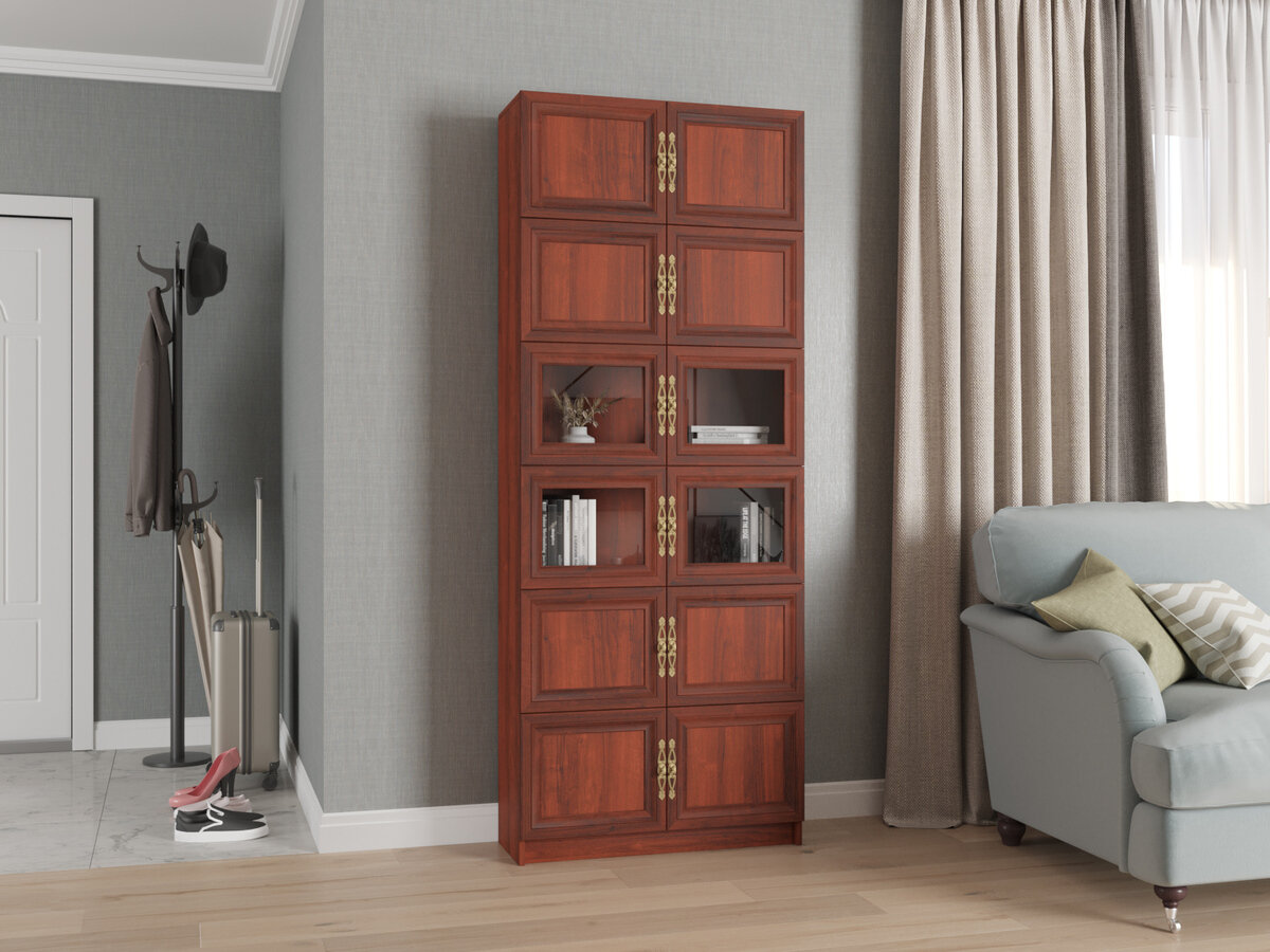 Шкаф книжный Карлос-046 Орех Итальянский для одежды 80*203*28.5