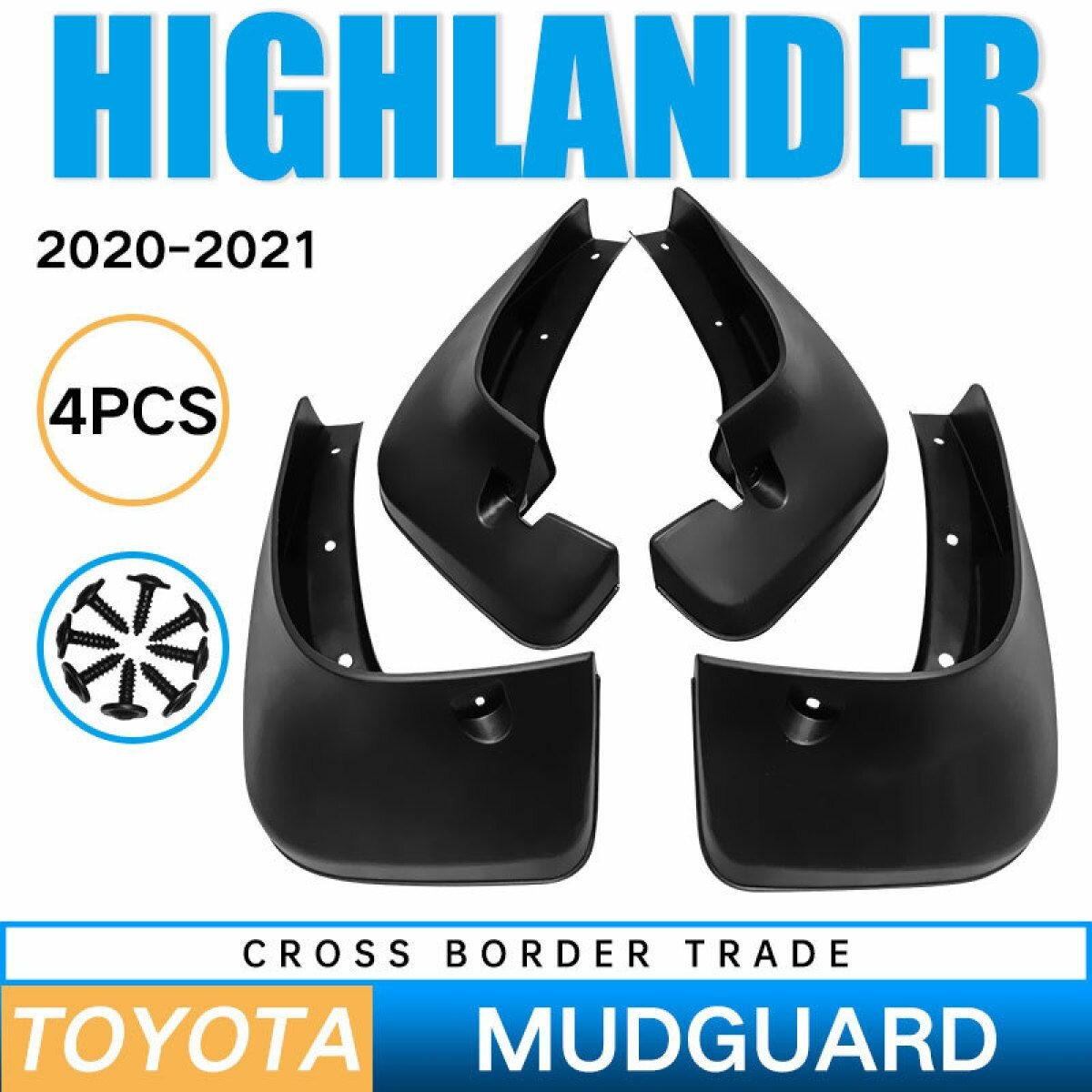 Крыло для автомобиля, арт. Подходит для Toyota Highlander 2002-2006 Брызговики, черные пластиковые изделия