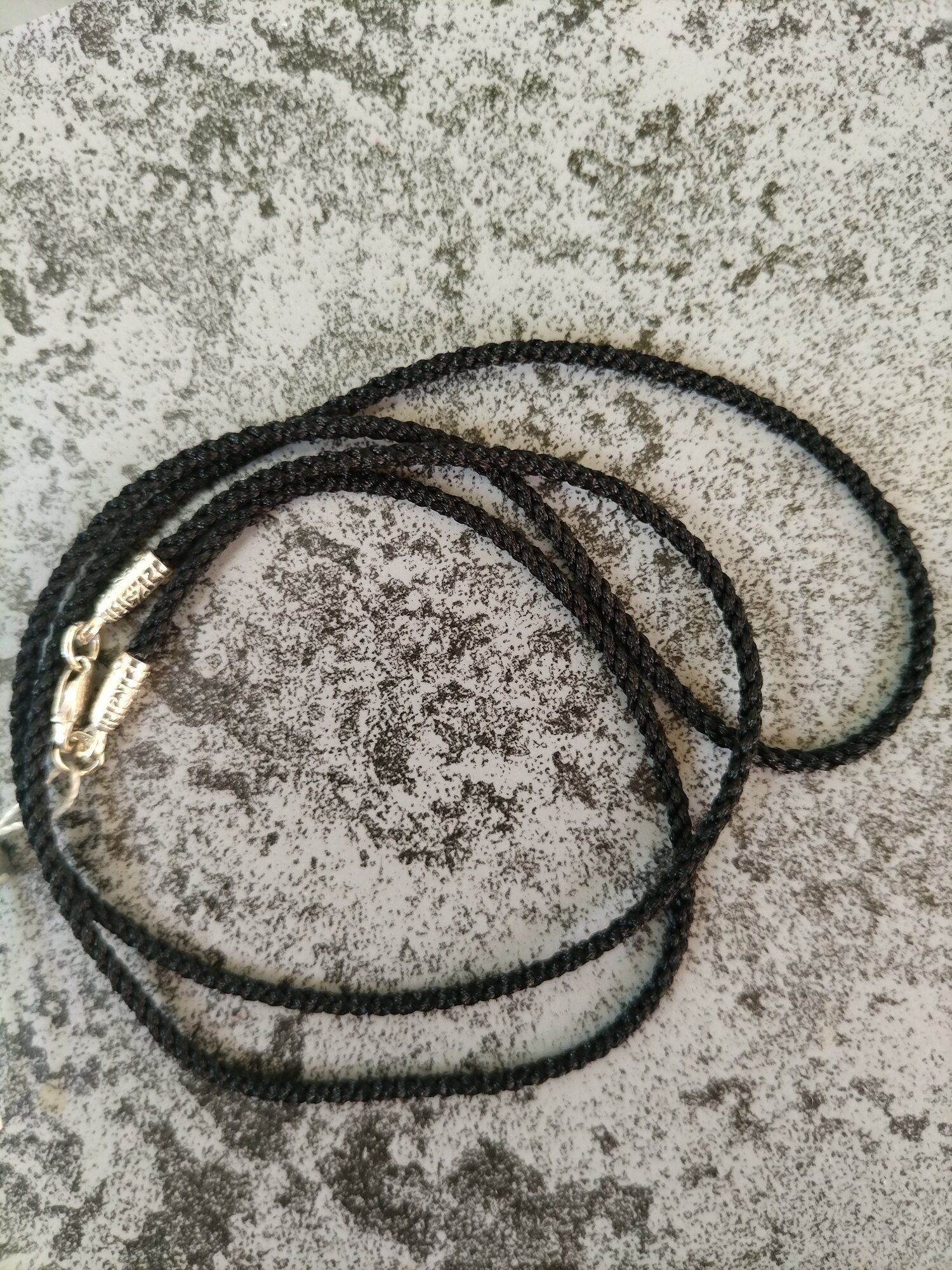 Шнур, серебро, 925 проба, родирование